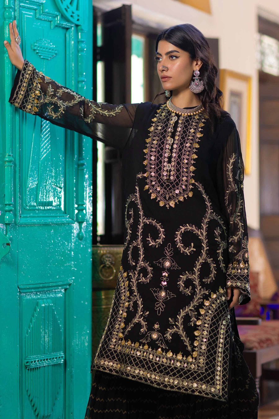 Shop Rang Ja Brand Pakistani Dresses gharara and Frock at Rangreza USA